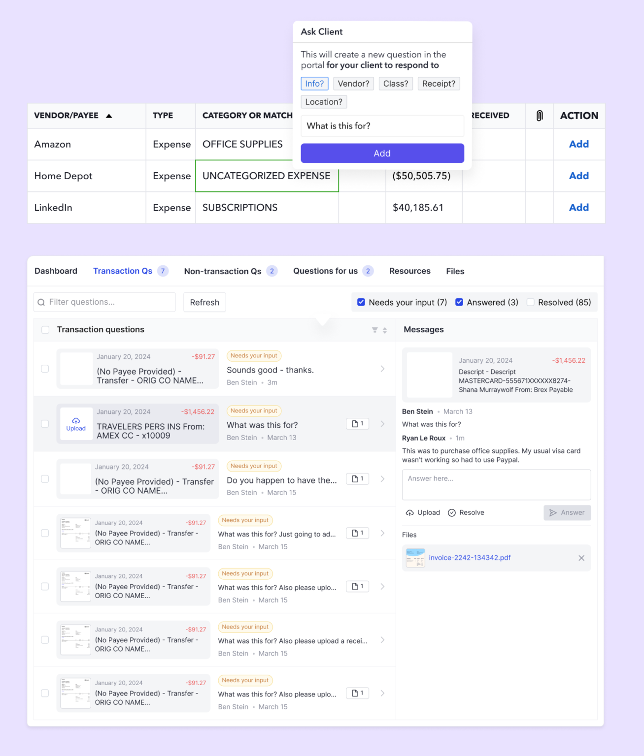 Double: Bookkeeping Workflow Software, Integrates w/QBO